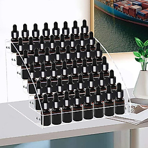 Tasybox Acrylic Nail Polish Holder Organizer Rack, Clear Essential Oils Storage Nail Varnish Display Stand, 6 Tier