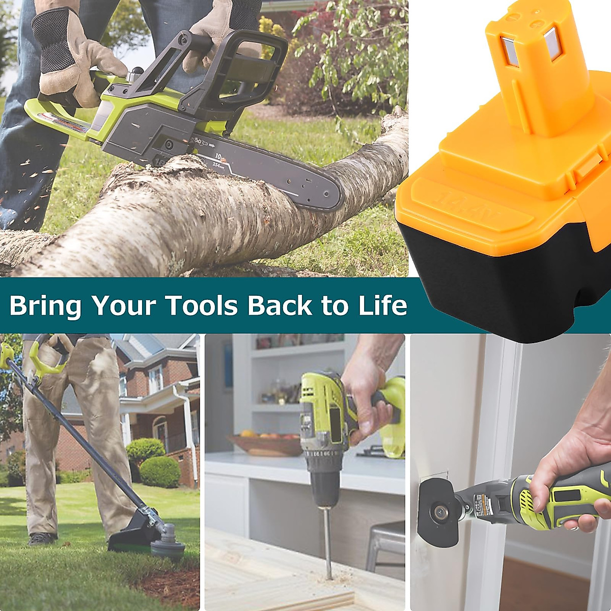 Forrat 1 Pack Replacement for Ryobi 14.4V Battery 3600mAh Ni-Mh Compatible with for Ryobi 14.4 Volt Battery 130224010 130224011 130281002 1314702 1400144 1400655 HP1441 HP1441M HP1442M Battery