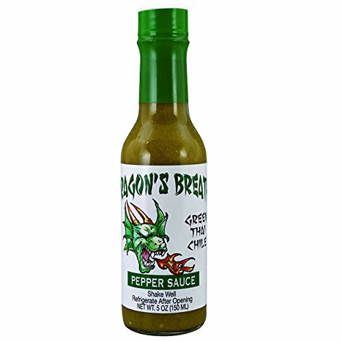 Dragon's Breathe Green Thai Chili Hot Pepper Spicy Sauce with natural Ingredients Bold Flavor made from Exotic Bird's Eye Chili Pepper