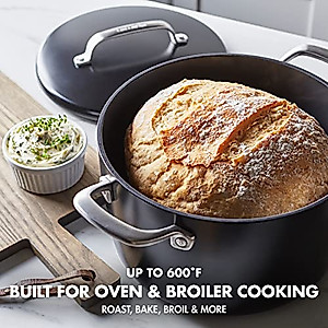 GreenPan GP5 Hard Anodized Advanced Healthy Ceramic Nonstick, 8QT Stock Pot with Insulated Lid, PFAS-Free, Induction, Dishwasher Safe, Oven & Broiler Safe, Black