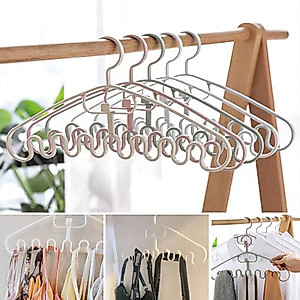 10 Pcs Wave Pattern Stackable Hanger - Magic Wave Pattern Hanger, Sturdy Plastic Non Slip Hangers Space Saver Closet Organization Hangers for Bra Top Camisole (Purple)