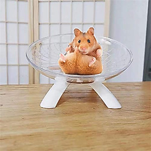 Hamster Flying Saucer Silent Running Exercise Wheel for Hamsters, Gerbils, Mice,Hedgehog and Other Small Pets Silent Running Wheel Hamster Wheel (White)