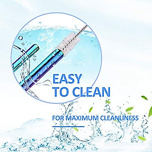 Reusable Metal Straw Boba Straws Extra Wide Stainless Steel Smoothie Straw Drinking Straws with Cleaning Brush & Pouch Magic