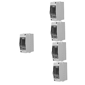 5pcs Box 2 Way Distribution Box Din Rail Enclosure Power Controller 2 Way Consumer Unit Power Distribution Enclosure Small Waterproof Case Case Abs Guide White