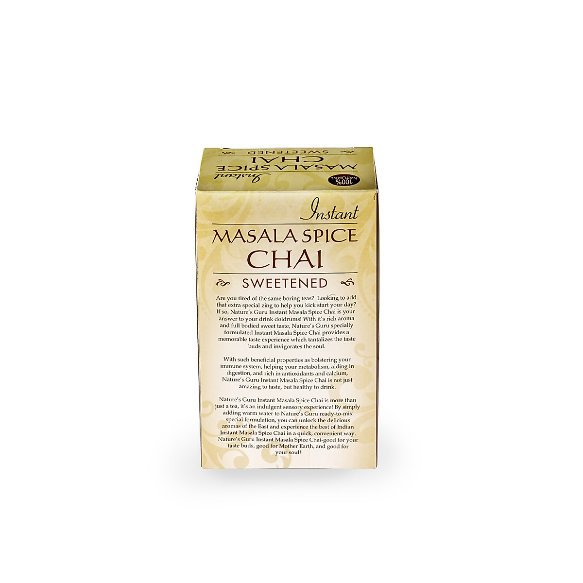Nature's Guru Instant Masala Spice Chai Tea Drink Mix Sweetened Single Serve On-the-Go Drink Packets, 10 Count (Pack of 4)