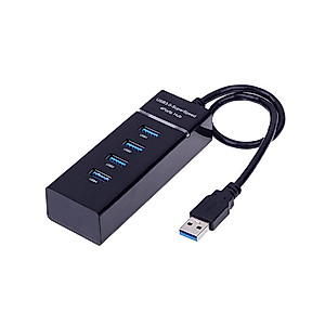 YDC 4 Port USB 3.0 Multi High Speed HUB Splitter Expansion Desktop PC Laptop Adapter Compatible with PC Max OS and Linux