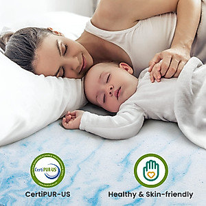 BedStory 3 Inch Memory Foam Mattress Topper Twin Size, Gel Infused Swirl Memory Foam Bed Topper for Back Pain Relief, Cooling Mattress Pad Ergonomic Design Skin-Friendly, CertiPUR-US Certified