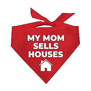 My Mom Sells Houses Real Estate Dog Mom Dog Bandana (18 Red, One Size)