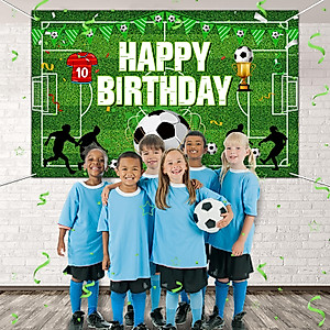 Soccer Party Decorations, 70.8 * 45in Soccer Birthday Banner Backdrop Soccer Theme Background for Soccer Birthday Party Decorations