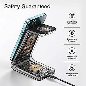 Wireless Charger for Apple Multiple Devices, KOPIDOE Charging Station Dock Compatible with iPhone 14/13/12/11Series, Fast Stand for Apple iWatch 8/7/6/SE/5/4/3/2, AirPods 3/Pro/2 with Adapter (Black)