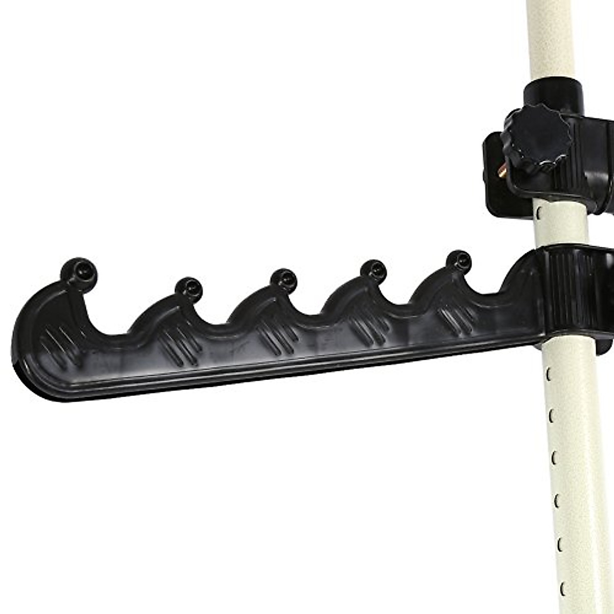 Estink Garment Rack Clothing Hanger, Heavy Duty Adjustable Closet Rod Double Rail,Simple No Drilling for Bedroom Freestanding Wardrobe Closet Organizer System,3 Vertical Poles 4 Bars