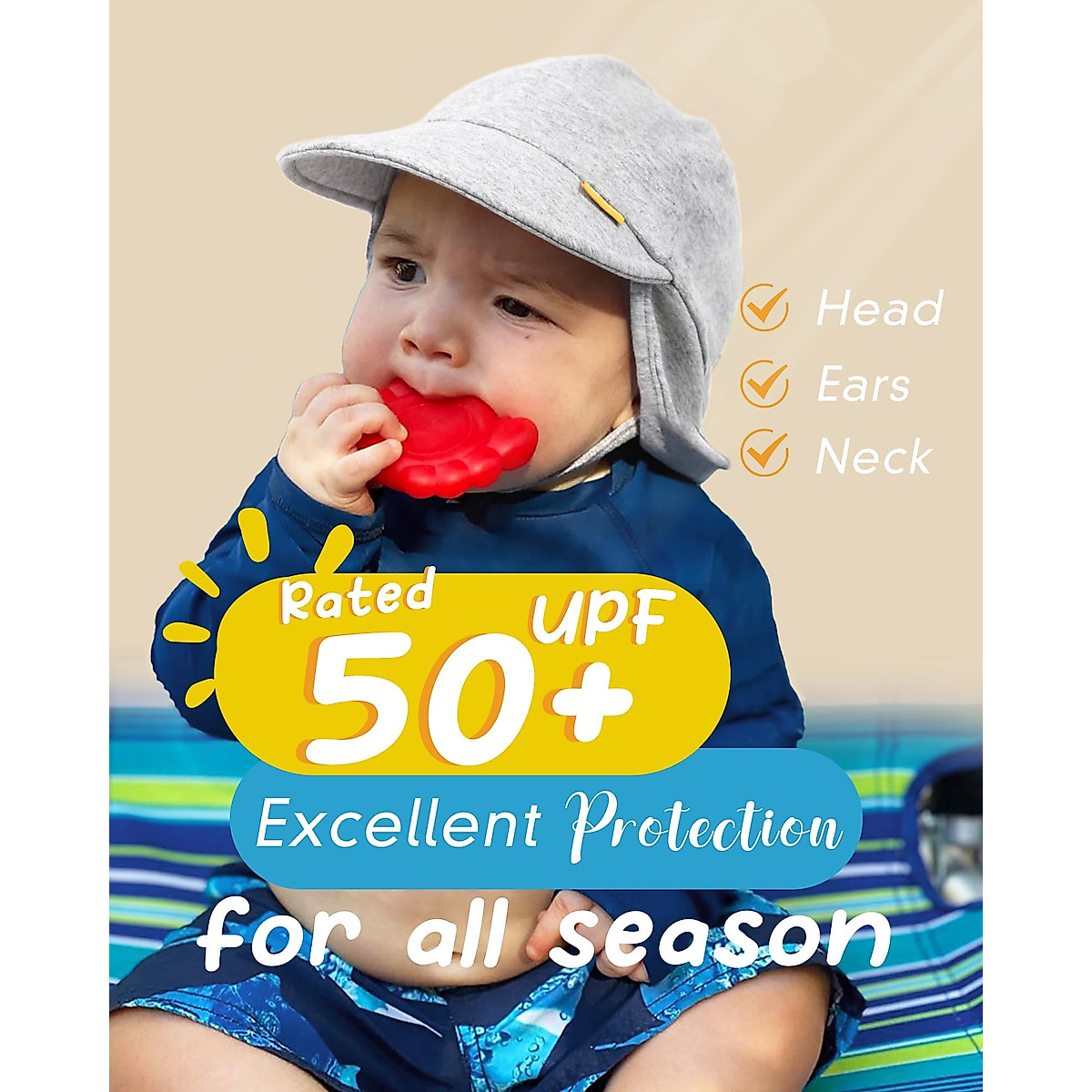 FURTALK Baby Sun Hat UPF 50+ UV Ray Sun Protection Cotton Toddler Hats for Boys Girls