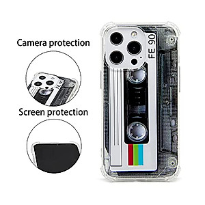 FAteamll Case for iPhone 13 Pro, Matte Finish Heavy Duty Soft Back Cover with Reinforced Corners TPU Soft Bumper Retro Cassette Tape Case Compatible with iPhone 13 Pro(6.1 Inch)