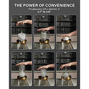 PIPPONER Glass Rinser for Kitchen Sink,Upgrade 360°Rotating Jet Cup Washer for Sink,Premium Stainless Steel Glass Washer for Kitchen Sink,Cup Washer Sink Attachment.(Brushed Champagne Gold)