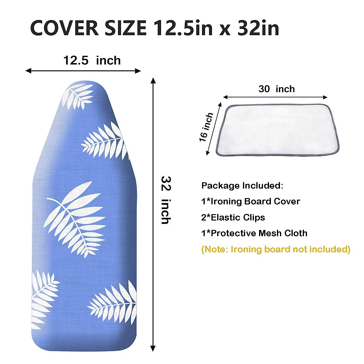 SheeChung 12.5 x 32 Inch Mini Ironing Board Cover - with 100% Cotton Iron Cover and Extra Thick Pad,Resists Scorching and Staining,Fits for Small Tabletop Ironing Board (Ironing Board Not Included)