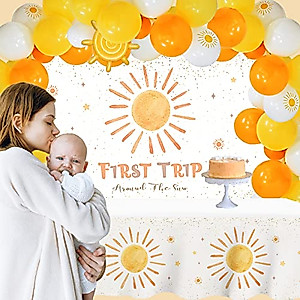 First Trip Around the Sun Birthday - Boho Sun Party Decorations First Trip Background Sun Balloons 1st Birthday Party Supplies Balloon Arch Wreath Kit Decorative Baby Bath Supplies