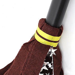 BinaryABC Halloween Witches Broom Plastic Broom,Halloween Masquerade Dress Up Costume Decoration Supplies(Brown)