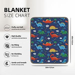 AIDIYANG Dinosaur Blanket for Boys, Kids Dinosaur Throw Blanket for Boys and Girls, Fluffy Cozy Dinosaur Fleece Blanket with Vibrant Colors and Cute Design for Sofa Bed Couch 50X60inch