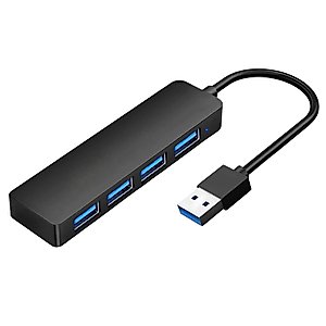 USB C Hub, 4-Port USB 3.0 Hub 5Gbps High Speed Data Transfer, USB Splitter USB Expander for Laptop, Xbox, Flash Drive, HDD, Console, Printer, Camera, Keyborad, Mouse