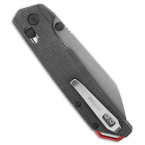 Kershaw Iridium Folding Pocket Knife, 3.4 inch D2 Steel Blade, DuraLock Locking Mechanism, Black Micarta Handle, Designed in the USA (Black Micarta/Stonewash)