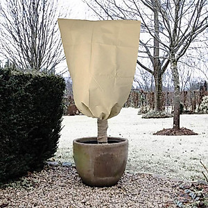 ETSAMOR Plant Covers Freeze Protection 47”X 71” 2 Pack Winter Plant Frost Cover Plant Protection Cover Warm Frost Cloth Blanket Garden Fabric Protect Fruit Potted Plant from Freezing and Animal Eating