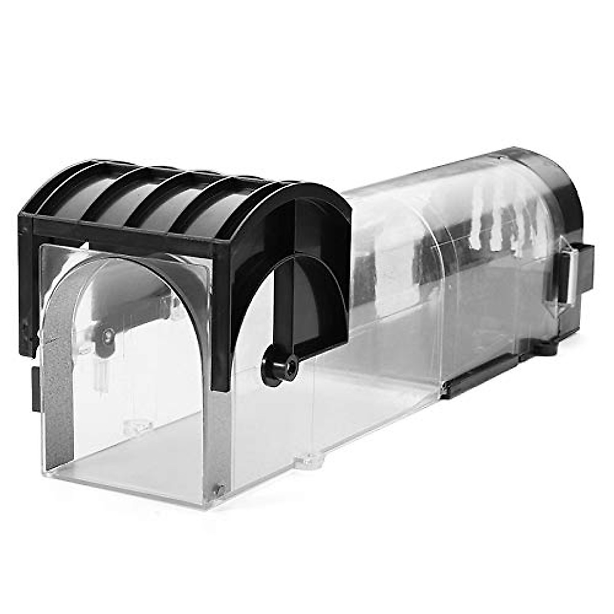 Humane Smart No Kill Mouse Trap, Cruelty Free Live Catch and Release, Easy to Set for Small Rodents Such as Mouse Mice Vole Mole Chipmunk, Reusable for Kitchen Garden Storage Garage (Clear White)