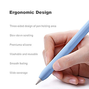 YINVA Case, Grip, Accessories Holder for Apple Pencil 1st Generation, Cover Sleeve with Protective Nib Cover for iPad Pencil(Blue)