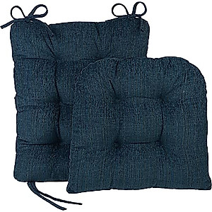 The Gripper Twill Jumbo XL Non-Slip Rocking Chair Cushion Set with Thick Padding, Includes Seat Pad & Back Pillow with Ties for Indoor Living Room Rocker, 17x17 Inches, 2 Piece Set, Sapphire