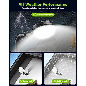 100W LED Flood Lights Dusk to Dawn Outdoor Lighting with Photocell, 15000LM Dimmable 100W/75W/50W LED Barn Light, 5000K, IP65 Waterproof LED Security Lights Area for Yard/Farmhouse/Garage/Porch/Street