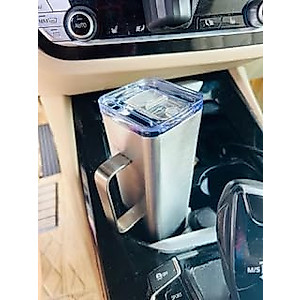 Boxy Double-Wall Insulated Stainless Steel Tumbler Set, 20oz, 2-Pack with Handle and Without Handle, Includes Lids and Straws