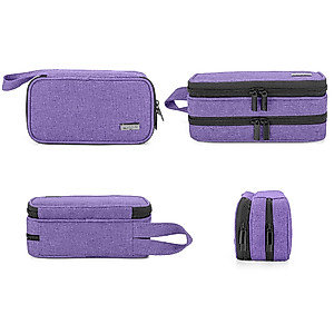 LUXJA Essential Oil Carrying Case - Holds 12 Bottles (5ml-15ml, Also Fits for Roller Bottles), Portable Double-Layer Organizer for Essential Oil and Accessories, Purple
