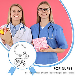 Yinkin 36 Pcs Employee Appreciation Gifts Bulk Thank You Gifts Keychain Appreciation Gifts for Staff Teacher Social Worker(White)