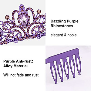 CIEHER Purple Birthday Sash & Queen Crown Kit, Purple Birthday Decorations, Purple Crown, Purple Tiara, Purple Crowns for Women Girls, Purple Birthday Crown Tiara, Birthday Crown and Sash, Purple Birthday Gifts for Women, Purple Happy Birthday, 16th 18th