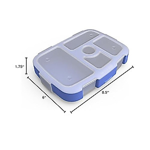 Bentgo Kids Brights Tray (Violet) with Transparent Cover - Reusable, BPA-Free, 5-Compartment Meal Prep Container with Built-In Portion Control for Healthy At-Home Meals and On-the-Go Lunches
