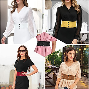 GRACE KARIN Women's Snap-Button Corset Belt Wide Elastic Belts for Dress Stretchy Waistband X-Large