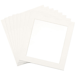 uxcell 9.8" x 11.8" Picture Mat, Core Bevel Cut Frame Mattes Photo Backing Board for 7.8" x 9.8" Photos Pictures Artwork Painting, White 8Pcs