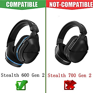 YunYiYi Stealth 600 Gen 2 Ear Cushion Earpads Replacement Compatible with Turtle Beach Stealth 600 Gen 2 PS5 PS4 Pro Wireless Gaming Headset Repair Parts (Protein Leather)