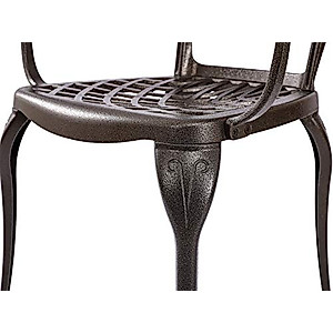 Kinger Home 2-Piece Cast Aluminum Outdoor Patio Chairs, Patio Chairs Set of 2, Patio Seating, Chairs for Outside, Woven Design, Rust Resistant - Bronze