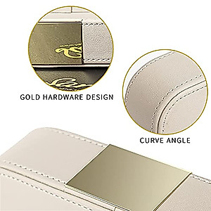 SANZIE Luxury Leather Tray Desktop Storage Catchall Organizer Decorative Tray for Entryway Table to Hold Jewelry Watch Keys Phone Wallet (Metal Glided, Grey)