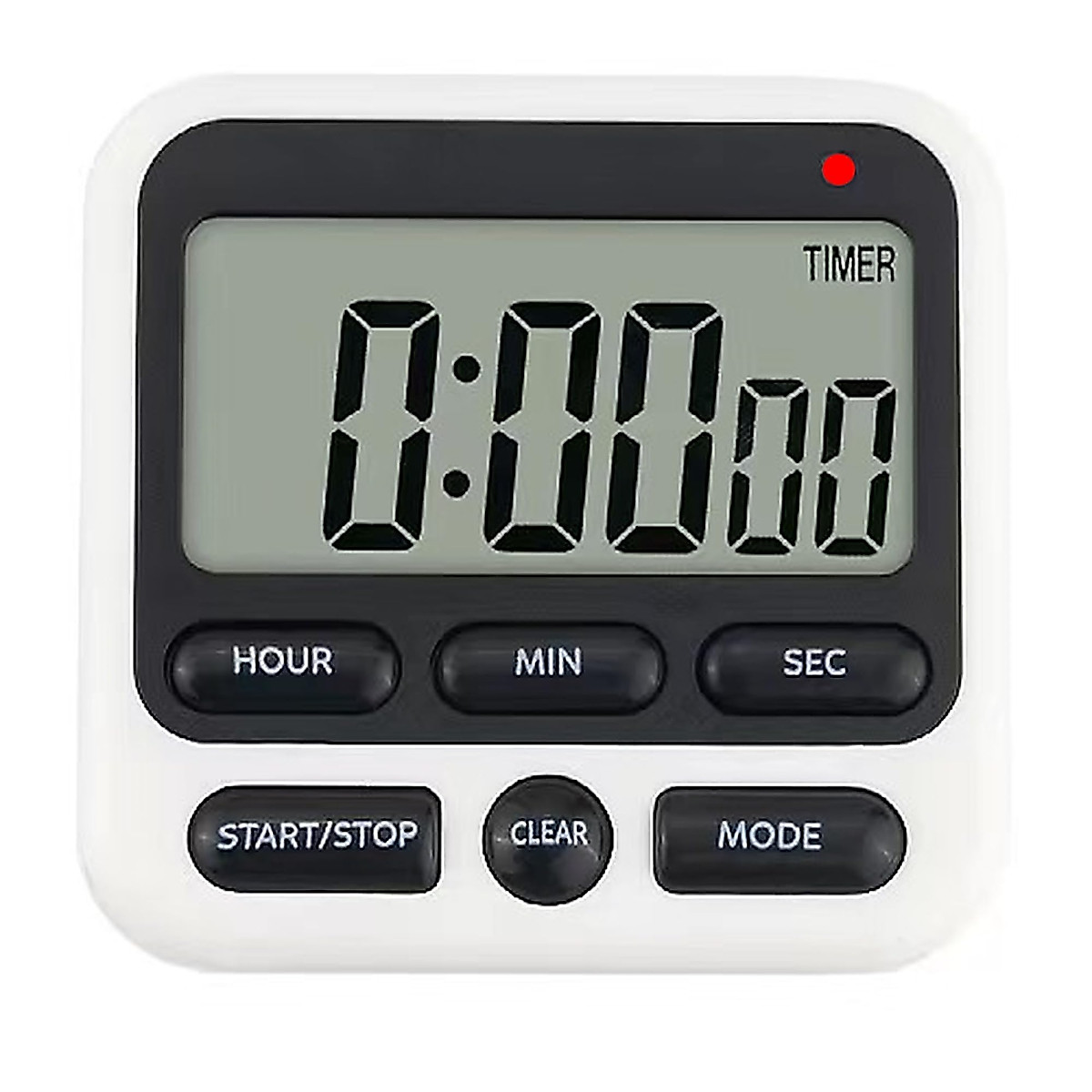 NKOVE Digital Kitchen Timer 24 Hour Clock and Alarm Function with Silent or Alarm Manual Switching Count UP or Down and Memory Function Black