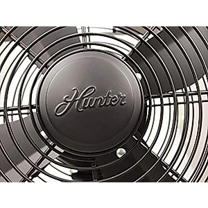HUNTER Metal Retro Table Fan-Powerful 3 Speeds and Smooth Oscillation, 12", Oil-Rubbed Bronze
