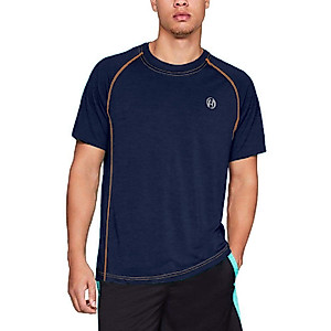 Men's Workout Shirts Dry Fit Lightweight Fishing Performance Athletic Hiking Running Training Short Sleeve Sports Shirts Navy Size 4XL