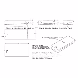 Class A Customs 40 Gallon RV Waste Black Water Holding Tank WT-4000