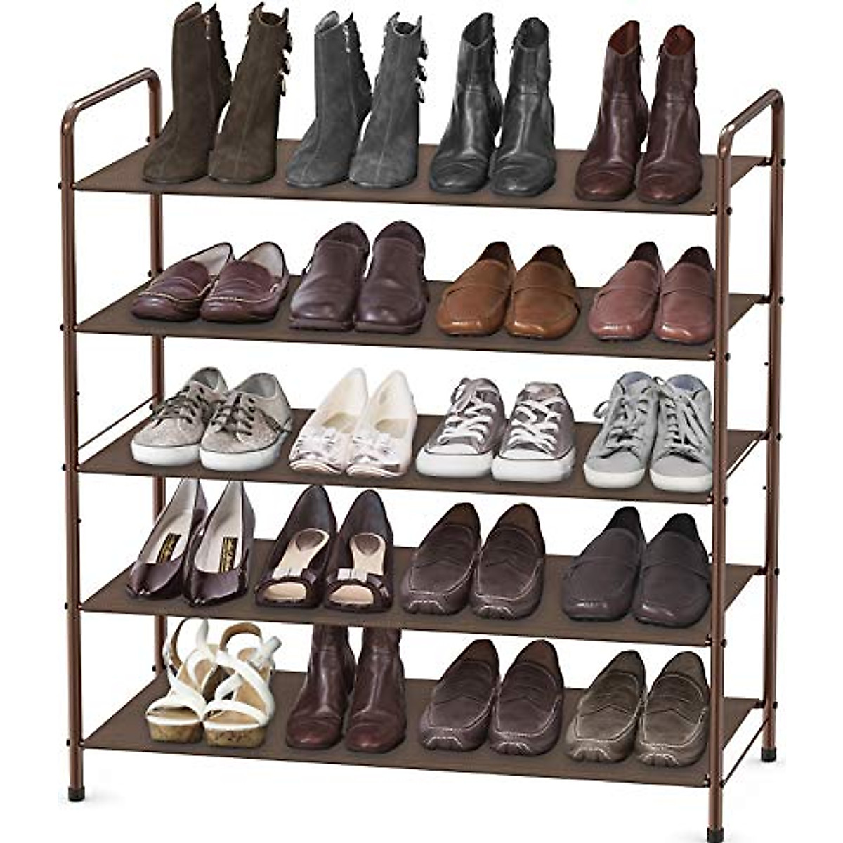 Simple Houseware 5-Tier Shoe Rack Storage Organizer, Bronze