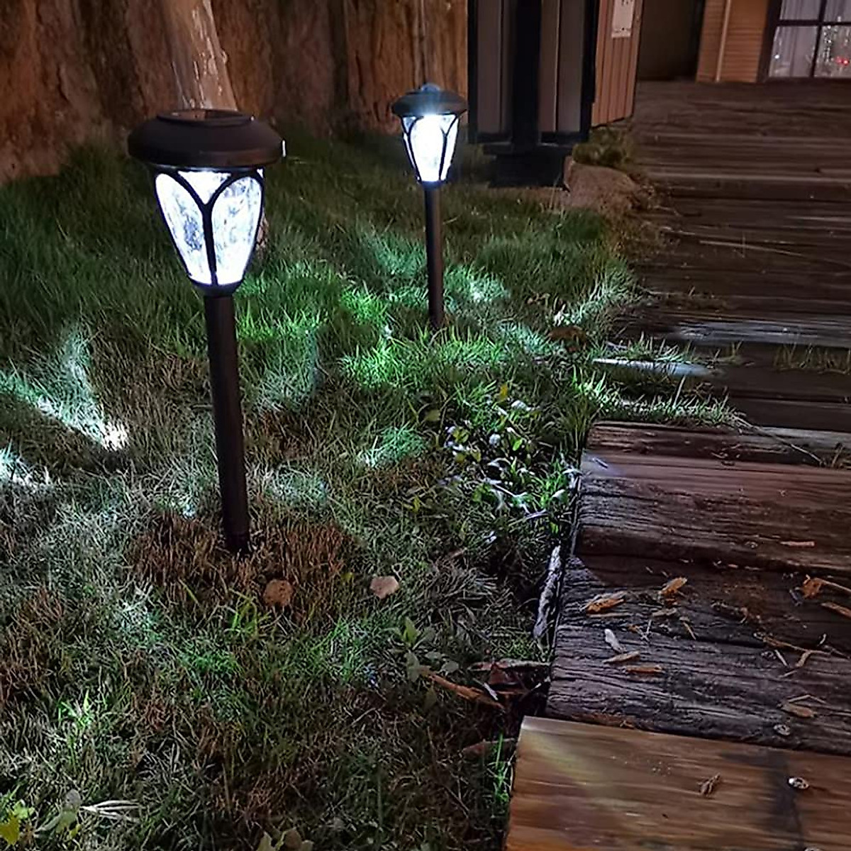 ZHUANYIYI 4 Pieces, Outdoor Solar Ground Plug-in Landscape Lights, Garden Lawn Waterproof Lighting, Home Garden Pavement Holiday Creative Decoration Lights