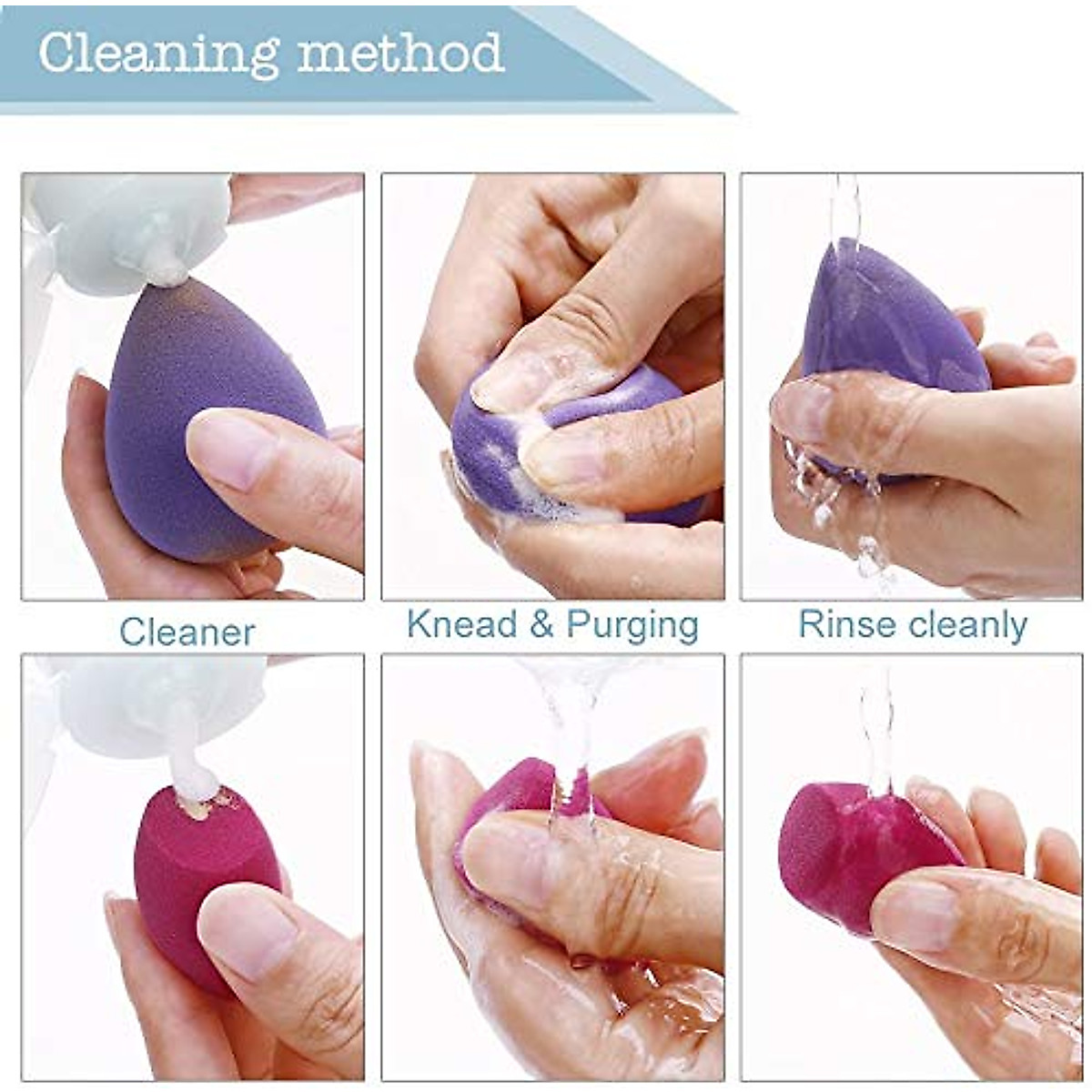 Miss Gorgeous London Makeup Sponge Set Blender Beauty Foundation Blending Sponge - Multi-colored 6 Pieces