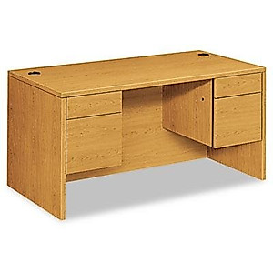 HON Desk with Double Pedestal, 60 by 30 by 29-1/2-Inch, Harvest