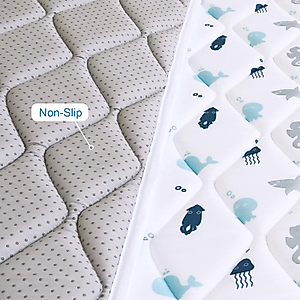 Premium Foam Baby Play Mat 50" X 50", Play Mat for Babies and Toddlers, Baby Floor Play Mat Non Slip Cushioned, Kids Play Mat for Playpen, Thick One-Piece Crawling Mat, Easy Clean, Whale
