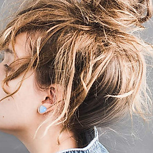 Stuppendux 2Pairs 2Style Heart shaped Stone Double Flared Ear Tunnels Plugs Stretcher Expander Kit Gauge 00g 10mm