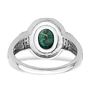 IceCarats 925 Sterling Silver Vintage Blue Turquoise Statement Ring Size 8